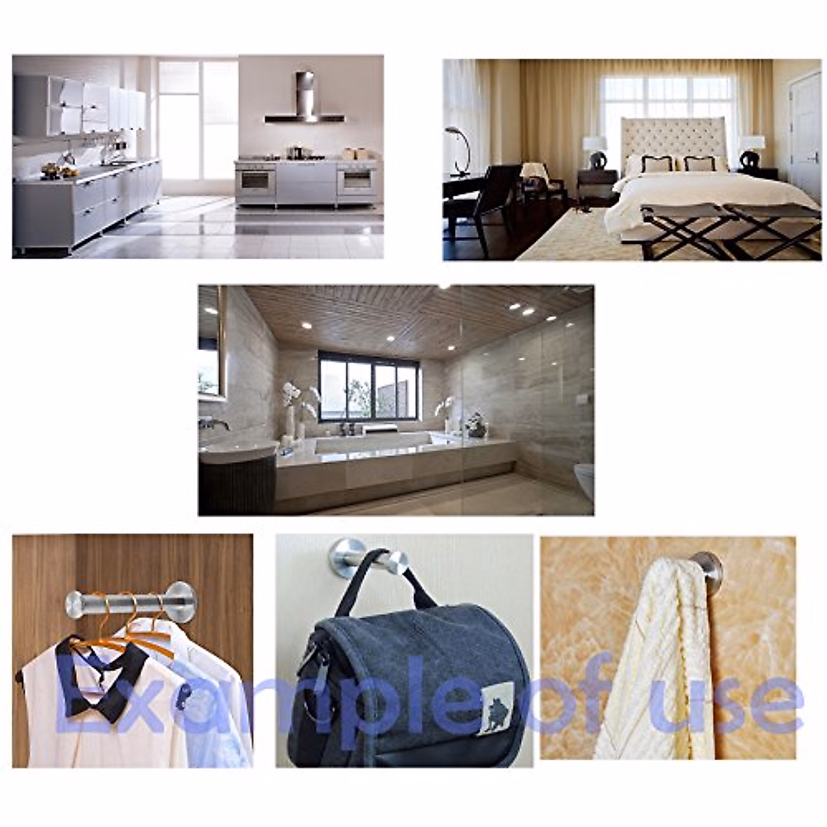 NELXULAS Brushed Stainless Steel Bath Towel Robe Hooks Single Super Heavy Duty Wall Mount Hook, Fit for Bedroom,Living Room, Bathroom and Fitting Room, Office, (8", 2 PCS)