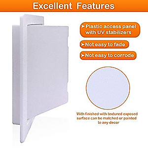 Suteck Plastic Access Panel for Drywall Ceiling 4 x 6 Inch Reinforced Plumbing Wall Access Doors Removable Hinged White