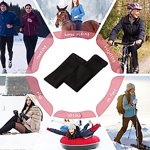 Bencailor 2 Pairs Fleece Leg Warmers Women Over Knee Winter Thick Fleece Lining Elastic Socks for Winter Compression Socks (Black,Footless Style)