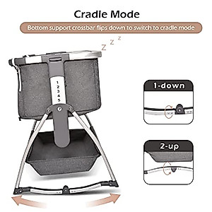 Maydolly Baby Bassinet Bedside Sleeper, 2-in-1 Baby Crib with Mesh Breathable Net, Adjustable Portable Baby Bed for Infant | Newborn Baby Boy & Girl