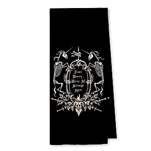 Dibor Dark Memento Mori The Undead Gothic Macabre Art Kitchen Towels Dish Towels Dishcloth,Gothic Decorative Absorbent Drying Cloth Hand Towels Tea Towels for Bathroom Kitchen,Gothic Lovers Gifts
