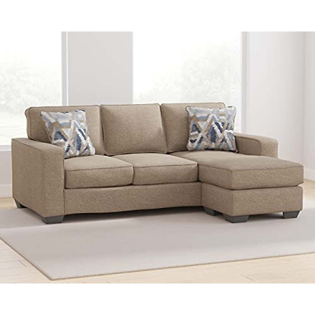 Signature Design by Ashley Greaves Modern Sectional Sofa Couch with Convertible Chaise Lounge, Gray