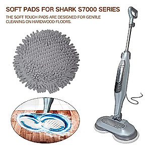 Home Times Replacement Steam Mop Pads for Shark S7000AMZ S7001 Soft Mop Cloth Reusable Steam Cleaning Pads(4 Soft Pads)