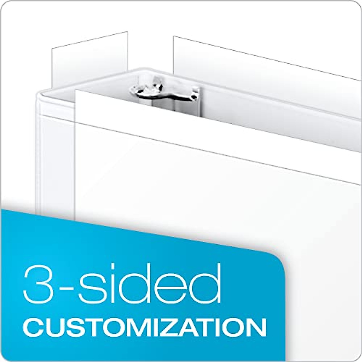 Cardinal® Slant-D® Ring 11" x 17" Tabloid ClearVue™ Binders, 2" Rings, 63% Recycled, White