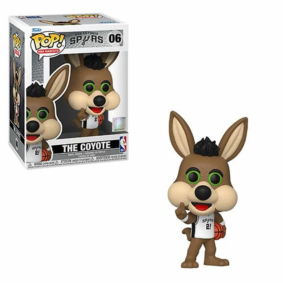 POP NBA Mascots: San Antonio - The Coyote Funko Pop| Vinyl Figure (Bundled with Compatible Pop Box Protector Case), Multicolor, 3.75 inches