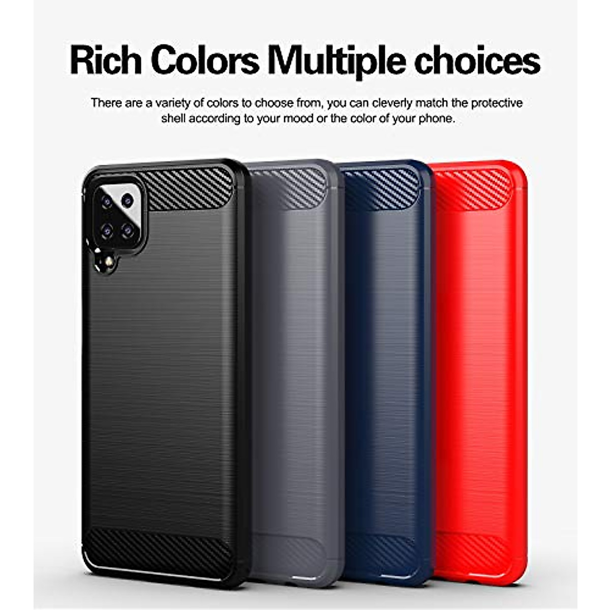 Samsung A12 case,Galaxy A12 case,with HD Screen Protector,M MAIKEZI Soft TPU Slim Fashion Non-Slip Protective Phone Case Cover for Samsung Galaxy A12 (Black Brushed TPU)