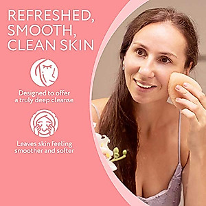 IMPRESA 10 Pack Facial Sponge for Daily Cleansing and Gentle Exfoliating - Buff Style Exfoliating Pads for Removing Dead Skin, Dirt and Makeup - Reusable Puf, Made in The USA