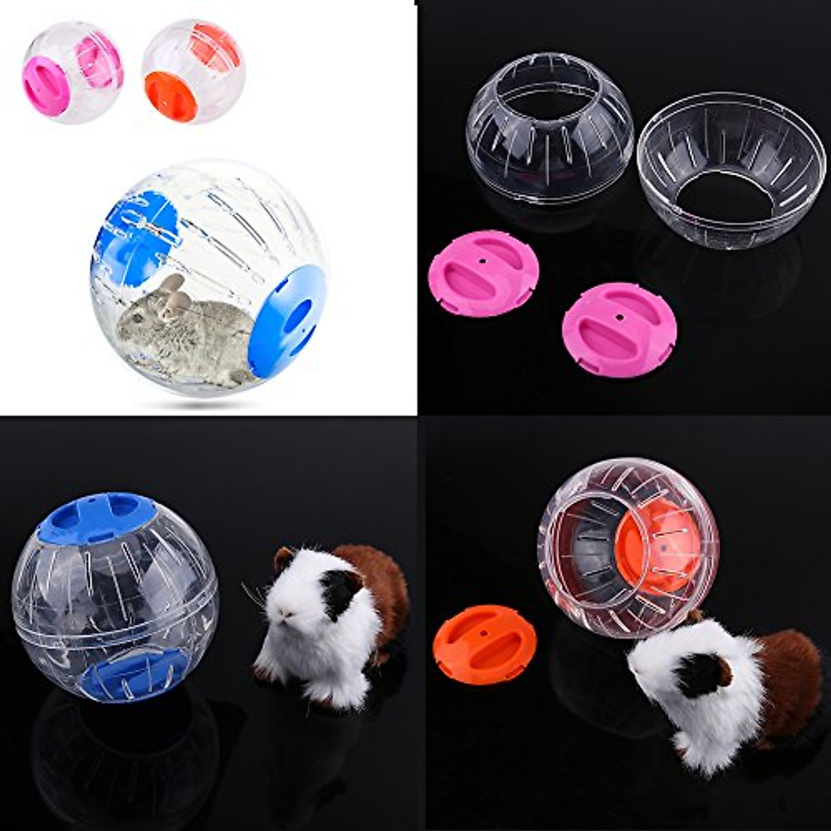 Hamster Exercise Ball,Delaman 4.7 inch Silent Hamster Mini Running Activity Exercise Ball, Toy Transparent Hamster Ball fo Hamster Running Activity (Orange)