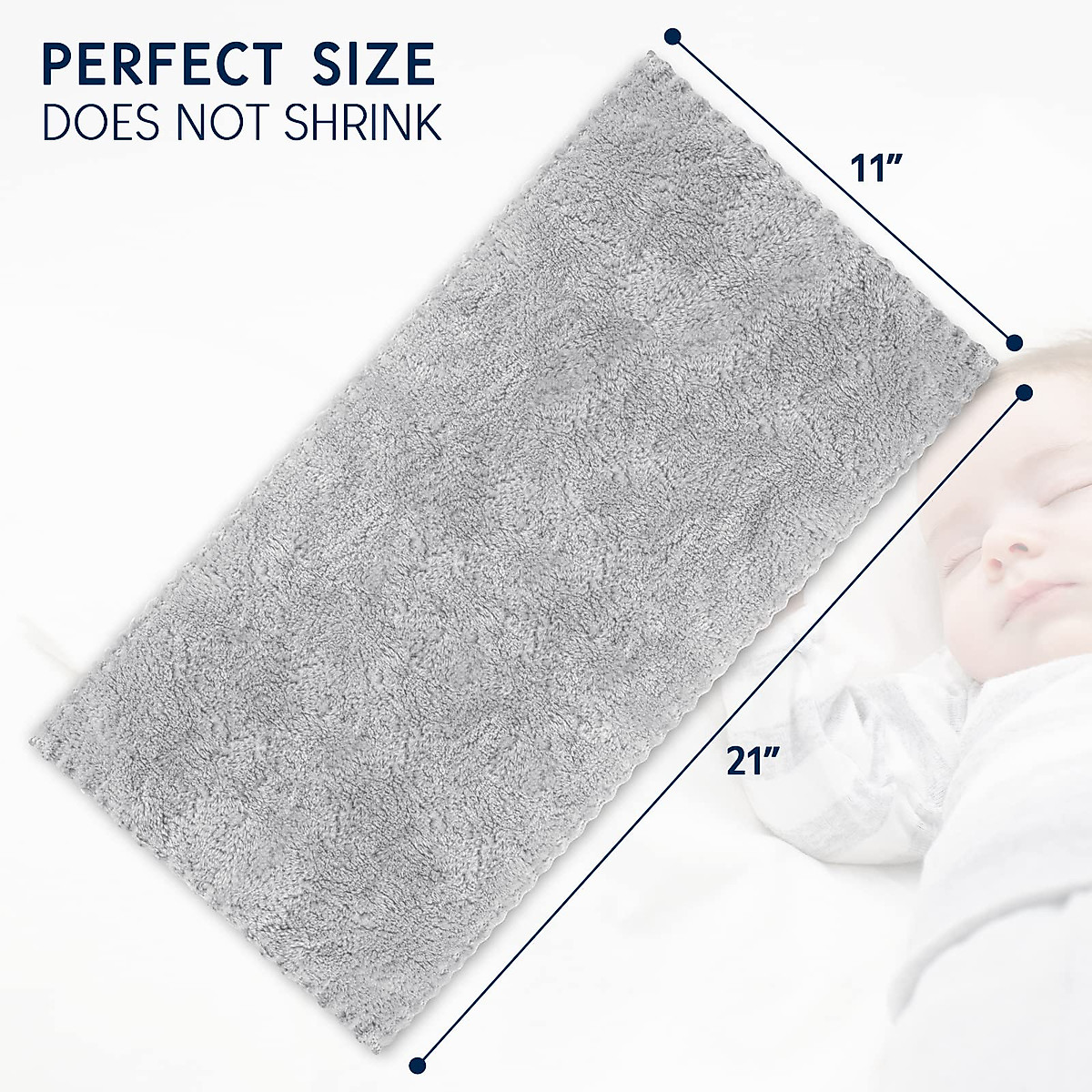 EASTARTIST Burp Cloths for Baby -20" by 10" Ultra Absorbent Burp Cloth, Hand Washcloths,Newborn Towel - Milk Spit Up Rags Burp Cloths for Unisex,Boy, Girl-Burp Cloths Set(Grey,8 Pack)