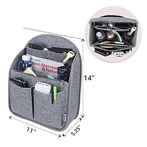 LUXJA Backpack Organizer, Felt Organizer Insert for Backpack, Gray