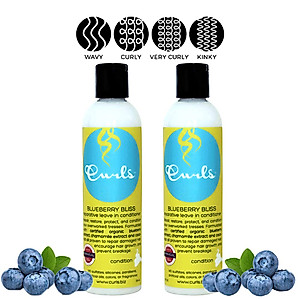Curls Blueberry Bliss Reparative Leave In Conditioner, 8 Fl Oz (Pack of 2)