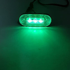 Yuejing 1 PC Universal 12V LED side marker light Signal Light Lamp For Truck Trailer RV Boat Yatch, Green