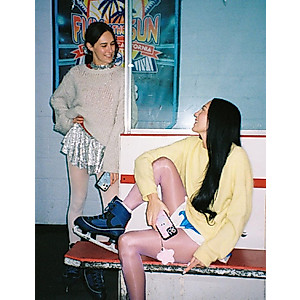 Wildflower Cases - Ice Skates Case, Compatible with Apple iPhone 14 Pro | Blue, Coquette, White, Bows, Trendy, Gift - Protective Black Bumper, 4ft Drop Test Certified, Women Owned Small Business