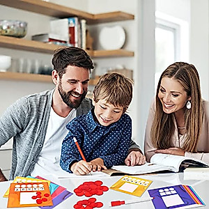 gyepin 152 Pack Phonemic Awareness Supplies Includes 50 Sound Box Mats,100 Pcs Plastic Chips,2 Pcs Markers-Teach Students to Map Sound Patterns Phonics Study Reading for School Office Home (Square)