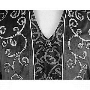 Bobaobao Steampunk Gothic Victorian Jacket Vintage Tailcoat Medieval Frock Coat Renaissance Costume for men(Black, X-Large)