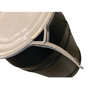Eagle 55 Gallon Plastic Drum with Lid, Metal Lever-Lock, 36.4"x22.5", Open Head Lab Pack Drum Made of Durable, Lightweight HDPE, Withstands Weather and Chemicals, Made in USA, Black, 1656MBLK