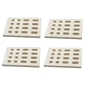 Hongso 7 1/16" CRB65504 (4-Pk) Universal Replacement Heat Plate Flame Tamer, Ceramic Brick Flame Tamer, Ceramic Radiant Replacement for BARBEQUES Galore Grand Turbo