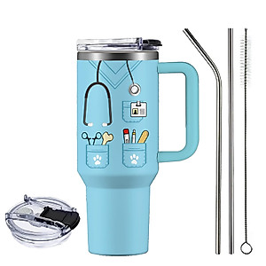 NIAXAUYT Vet Tech Gifts for Women Men, Vet Tech Tumbler Cup 40 OZ, Appreciation Gifts for Veterinarian, Veterinary Technician Gift for Birthday Graduation Christmas