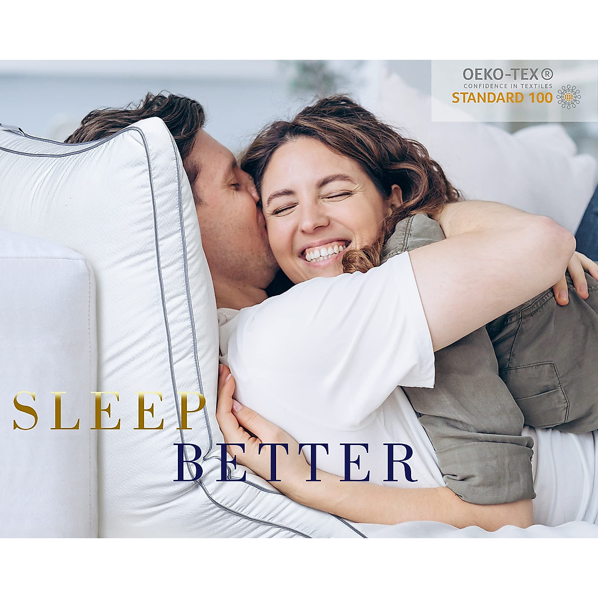 Bedufsar Bed Pillows for Sleeping, Queen Size Pillows Hotel Quality Set of 2, Firm and Supportive Gusseted Pillows for Side and Back Sleepers, Cooling Down Alternative Fluffy Soft Pillow (20x30 in)