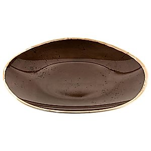 G.E.T. OP-1518-PCF Heavy-Duty Shatterproof Plastic Oval Melamine Serving Platter, 15" x 11", Pottery Coffee