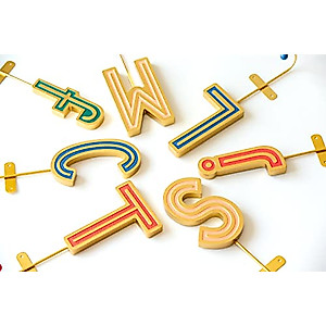 COLLECTIVE HOME - Monogram Wall Hooks, Wall Mounted Hooks for Hanging, Wood Letters for Wall Decor, Home-Bedroom-Livingroom Gold Decor, Decorative Wall Hangers for Coat, Scarf, Bag(S)