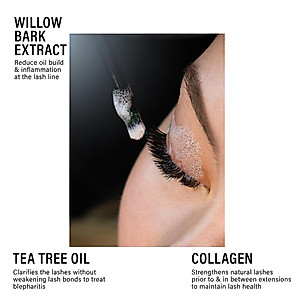 Sugarlash PRO Lashpure Cleanser with Cleansing Brush | Lash Shampoo for Lash Extensions | pH-Balanced & SLS-Free Eyelash Extension Cleanser, Removes Makeup & Oil | 50mL / 1.7 fl. oz