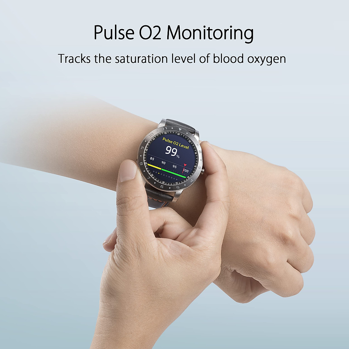 ASUS VivoWatch 5 (HC-B05) Intelligent Wearable smartwatch for Heart Rate, Skin Temperature and Sleep Monitoring with Built-in GPS and up to 14 Day Battery Life, Google Fit and Apple Health Supported