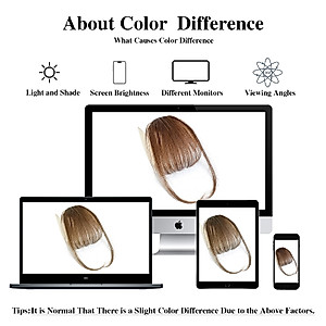 AISI QUEENS Clip in Bangs Real Human Hair Bangs Hair Clip on Bangs for Women Fake Bangs Fringe with Temples Bangs Clip Hair Extensions for Daily Wear (Wispy Bangs, Medium Brown)