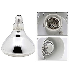 FXJ 19cm Commercial Heat Lamp Food Warmer, Food Heating Lamp for Restaurant and Buffet, Keep Food Warm, Telescopic Hanging Chandelier with 250W Heating Bulb (Red) (Black)