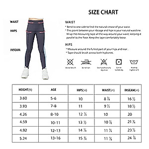 bababanana Youth Leggings for Girls' Mid-Rise Yoga Pants, Running Girls Leggings Gymnastics Workout Pants for Kids 5–16 Years