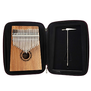 Tehillim Kalimba CASE ONLY, Thumb Piano Case Water-resistant Shock-proof with Gift box for 17 Keys Kalimba Case(Burgundy Color)