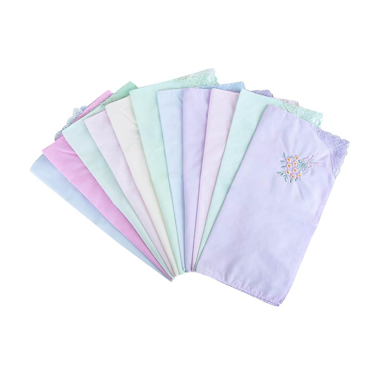 CoCoUSM Womens Handkerchiefs Lace Embroidered Cotton Handkerchiefs Bulk