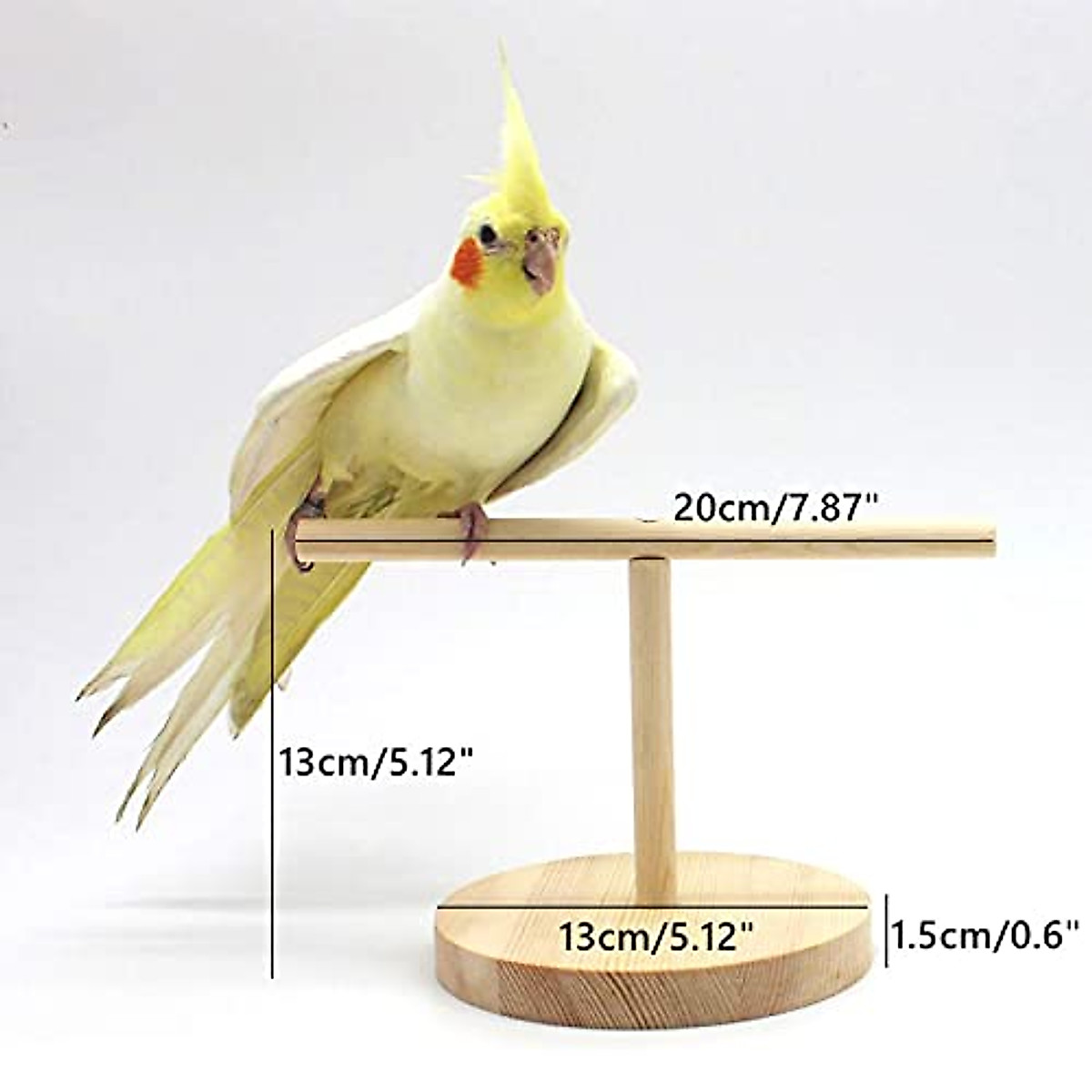 QBLEEV Bird Perch Parrot Wooden Stand，Bird Tabletop Standing Perches Play Stand Rack，Parrot Training Stick Travel Portable Pet Bird Carrier Stand for Parakeets Cockatiel Conure Budgie Lovebirds Finch