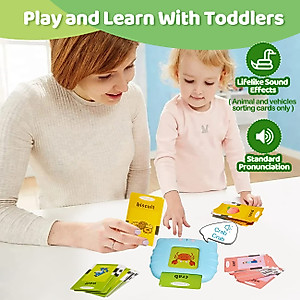 RAEQKS Learning Toys for Toddler Talking Flash Cards Educational Game for Kids 2 3 4 5 6 Years Audible Learning Resource with 224 Sight Words Preschool Montessori Toy Gift for Kindergarten Boys Girls