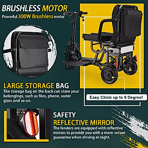 New Upgrade Folding Mobility Scooters, Lightweight Scooter Mobility for Adults, No Assembly Required, 20Miles Mobility Scooters for Adults, 3 Wheel Lightweight Mobility Scooter