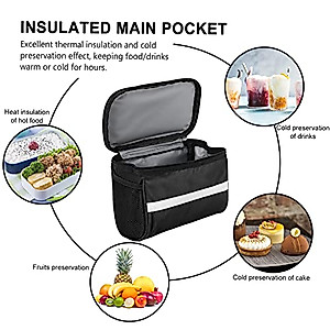 Lixada Bicycle Basket Bike Front Basket Bicycle Insulated Front Bag MTB Bike Handlebar Bag Basket Pannier Cooler Bag with Reflective Strip