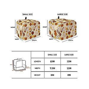 Toaster Dust Cover for Kitchen 2 Slice, Fall Thanksgiving Orange Maple Leaves Texture Bread Maker Cover Toasters Covers for Fingerprint Protector Washable Kitchen Small Appliance Cover (12x7.5x8in)