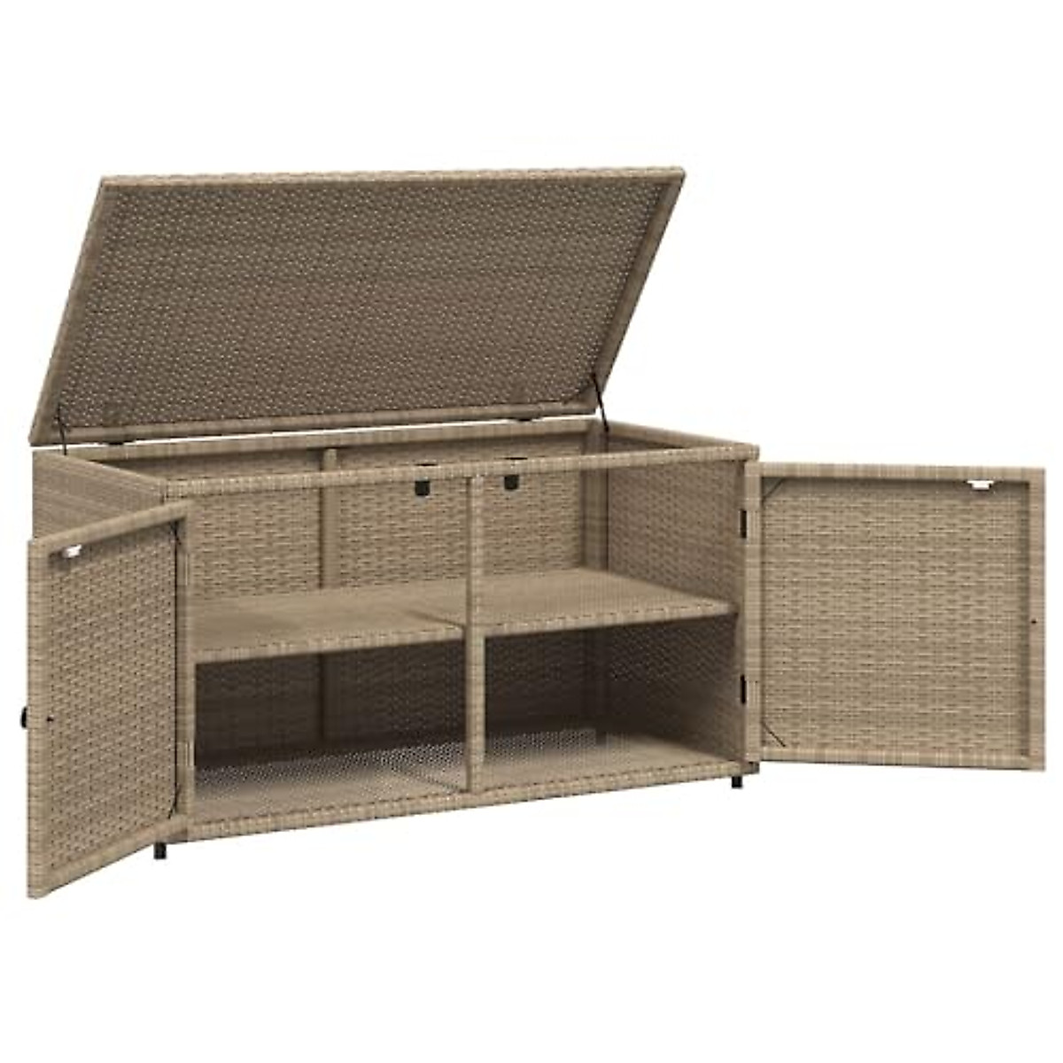 ULUYYUC Patio Storage Cabinet, Storage Box Storage Locker Outdoor Storage Box Garden Box Suitable for Kitchen Adults Outside Patio Beige 43.3"x21.7"x23.8" Poly Rattan