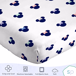 Saturday Park Disney Minnie Mouse Dreaming of Dots Twin Sheet Set - 3 Piece 100% Organic Cotton Sheets - GOTS & Oeko-TEX Certified (Disney Official)