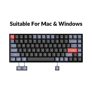 Keychron K2 Pro QMK/VIA Wireless Mechanical Keyboard, Custom Programmable Macro Wired Keyboard with Hot-Swappable K Pro Brown Switch White LED Backlight PBT Keycaps for Mac Windows Linux