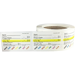 Dissolvable Food Rotation Labels, 2” x 3” Adhesive Stickers, 500-Pack