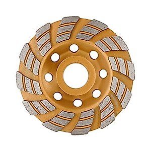 FINGLEE DT 4 Inch Diamond Grinding Cup Wheel for Angle Grinder,Concrete Stone Masonry Polishing,12 Unique segs,with 4/5" 5/8" Adapters (4 inch)