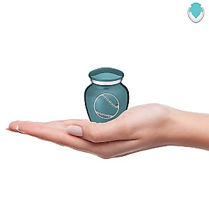 GetUrns Keepsake Embrace Baseball Cremation Urn (Teal)