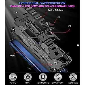 Akimcaliu Military Grade Moto G Stylus 5G 2022 Case - Blue Camo, Shockproof, Kickstand, Belt Clip & Screen Protector