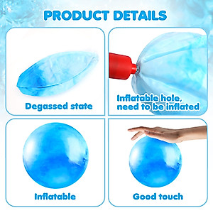 Abeillo 8.5 Inch Marbleized Bouncing Balls for Kids, 2 Pieces Cloud Bouncy Balls Inflatable Rubber Playground Ball Bouncy Play Balls for Kids Adults Pet Outdoor School Water Fun