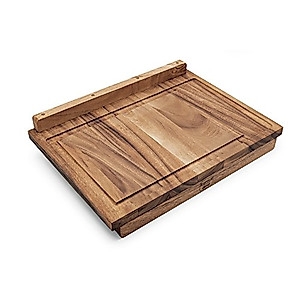 Ironwood Gourmet Double-Sided Countertop Lyon Pastry/Cutting Board With Gravy Groove, Acacia Wood 17.25 x 24 x 1.25 inches