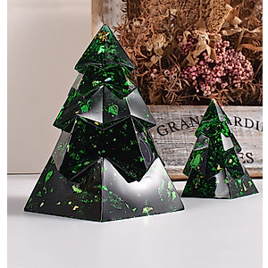 Xidmold 4pcs Christmas Tree Resin Molds, 3D Christmas Tree Silicone Mold for Fondant, Candle, Soap, Bath Bomb, Plaster, Epoxy Resin, Xmas Crafts