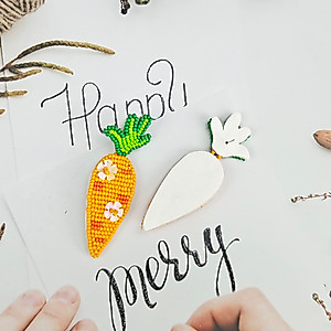 Beaded Easter Earrings for Women Dangling Cute Rabbit Egg Earrings Easter Gifts for Women Friends (Radish)