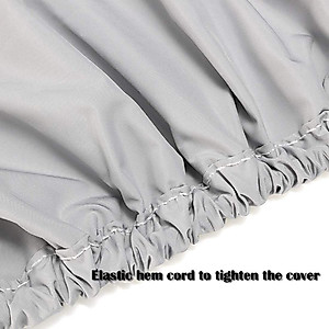 WOMACO 2 Pack Boat Seat Cover, Outdoor Waterproof Pedestal Pontoon Captain Boat Bench Chair Seat Cover, Oxford Fabric Helm Chair Protective Covers (Silver, 2 Pack)