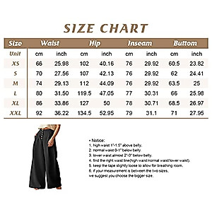 chouyatou Women's Summer High Waisted Cotton Linen Palazzo Wide Leg Casual Pants with Pockets (Large, Khaki)